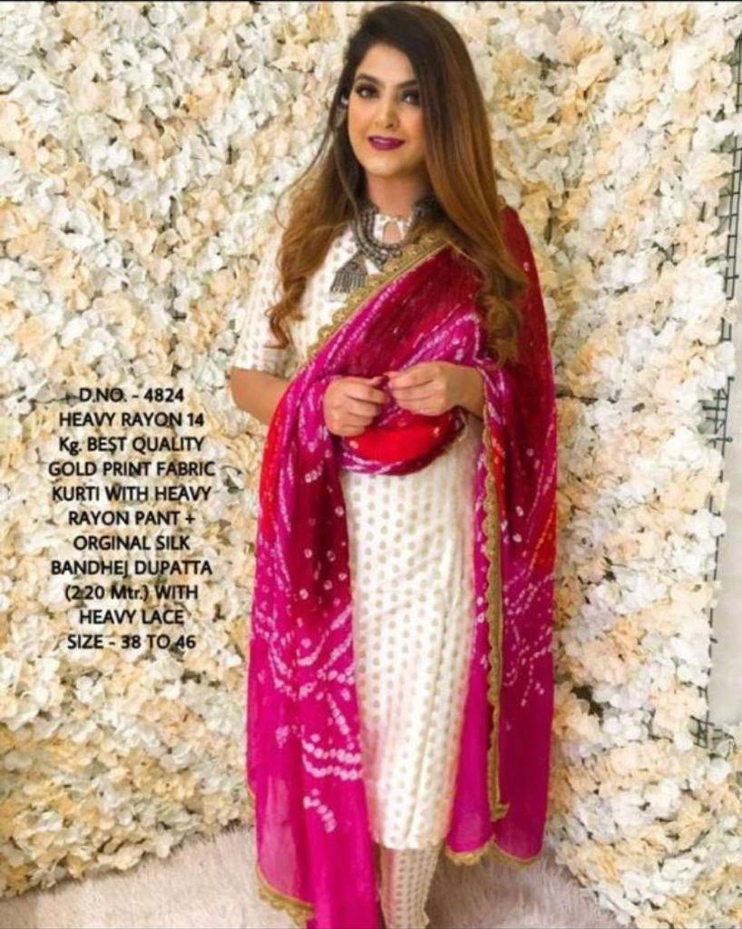 New Trending Premium Indian Bandhej Chuni Kurti Suit Floral Kurti with ...