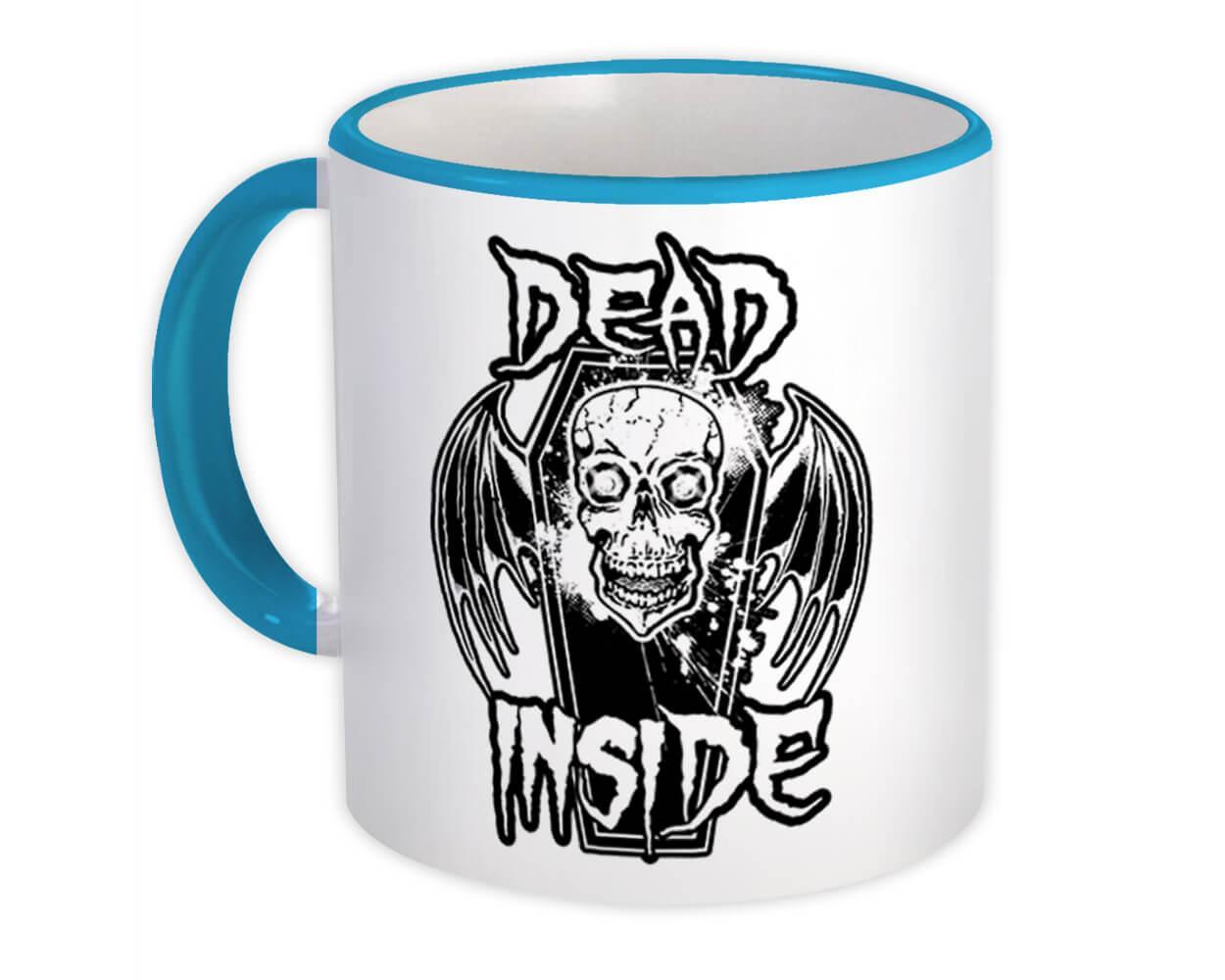 Dead Inside Skull Vampire Wings : Gift Mug Halloween Party Decor Coffin ...