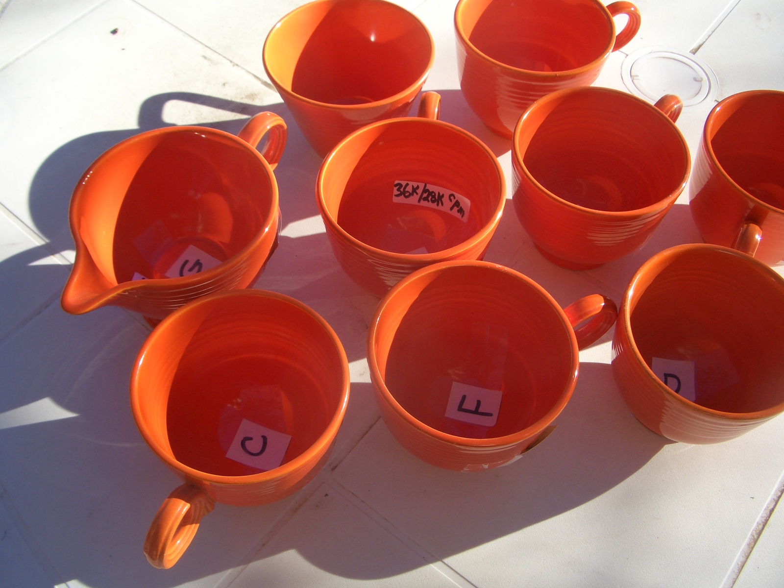 FIESTAWARE "RADIOACTIVE RED" CUPS: 14% URANIUM IN GLAZE $25.00 EACH + S ...