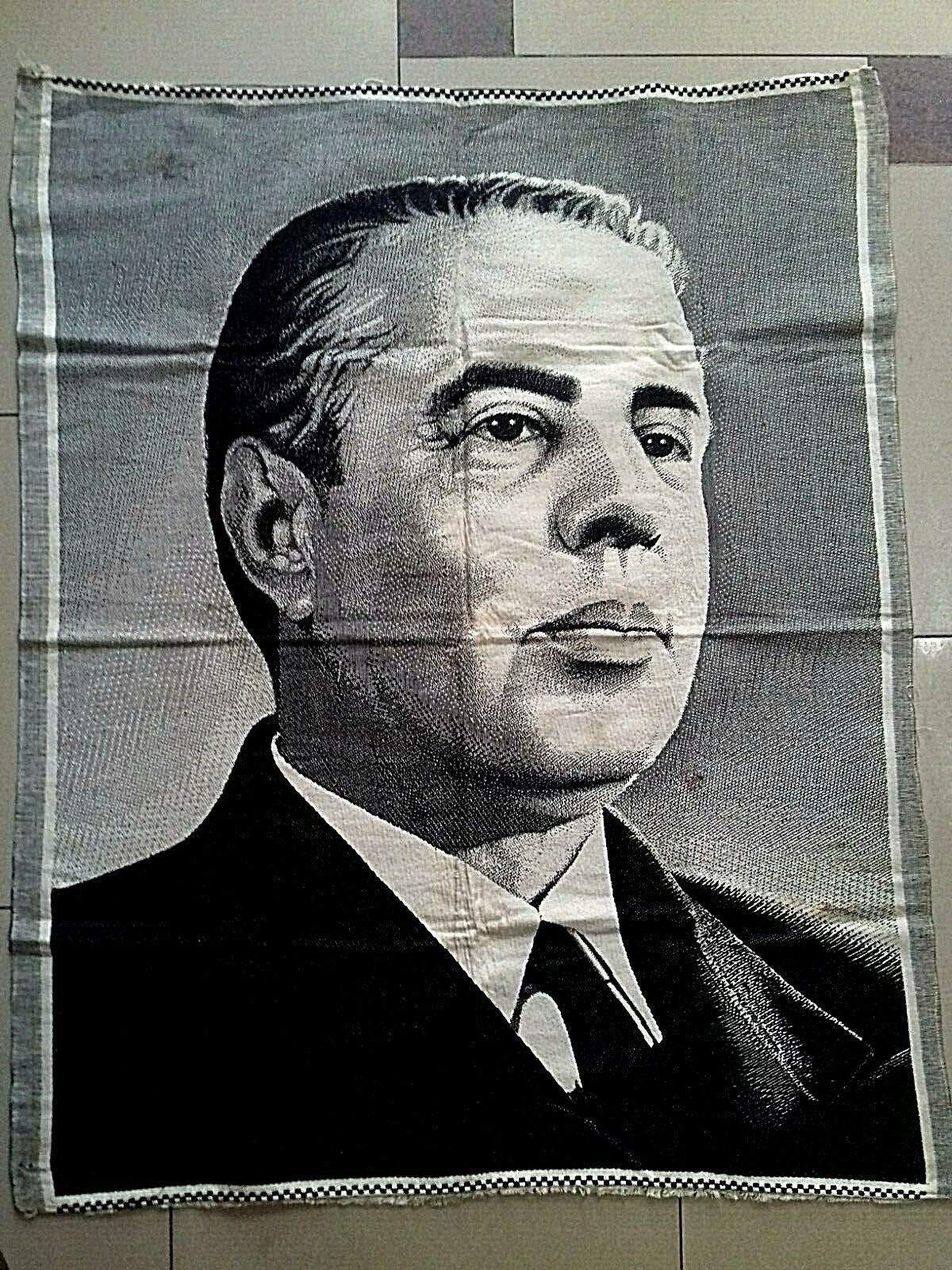 OLD ENVER HOXHA PORTRAIT IN CLOTH-ALBANIA DICTATOR-COMUNISM BANNER ...