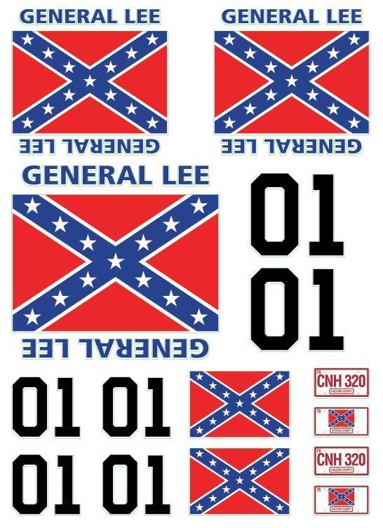 RC General Lee stickers decals 1/18 - Decals, Stickers & Vinyl Art
