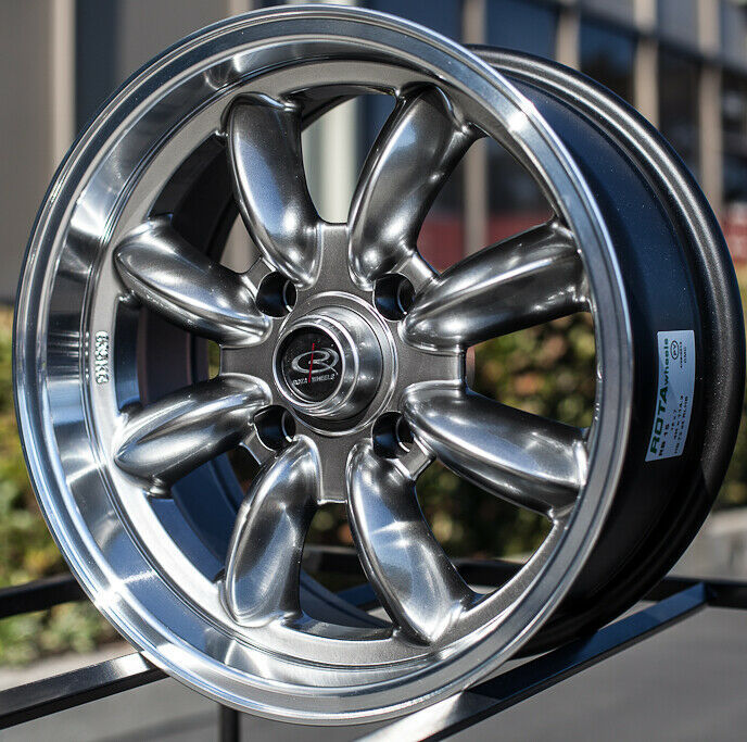 One 15x7 Rota Rb 4x108 30 Royal Hyper Black Wheels Rims - Wheels