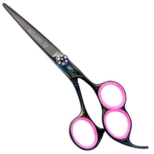Washi Beauty Black Jet 5.5 Shears / Scissors 3 Hole Ergonomic Double ...