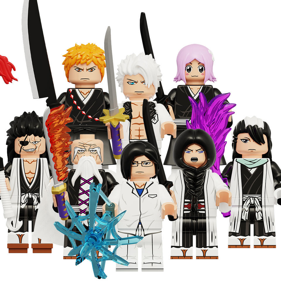 8pcs Bleach Ichigo Kurosaki Yamamoto Toshiro Uryu Ishida Retsu ...