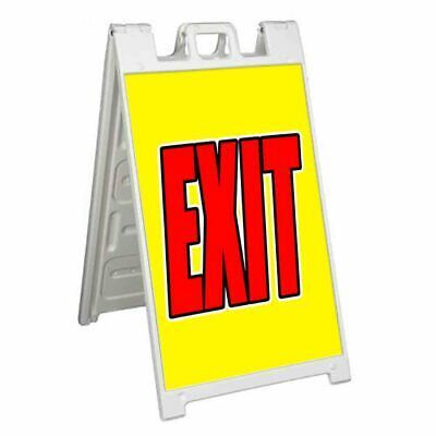EXIT YELLOW BACKGROUND Signicade 24x36 Aframe Sidewalk Sign Banner ...