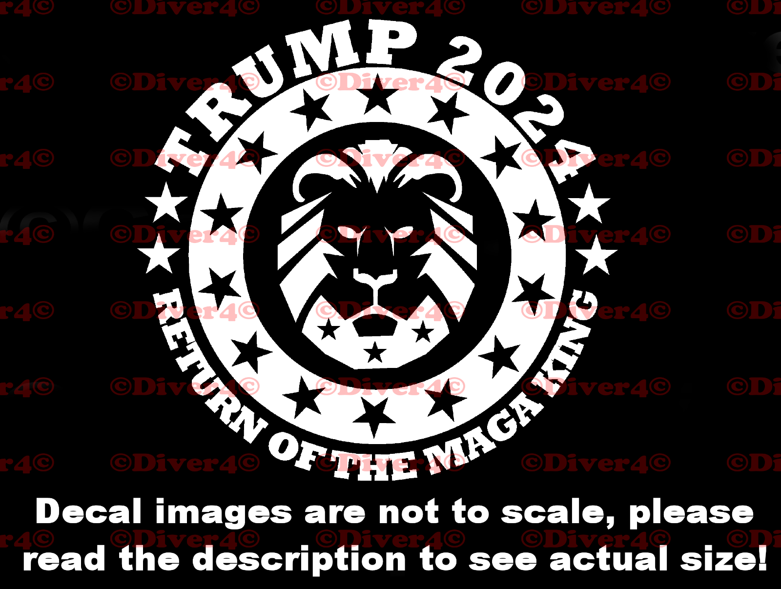TRUMP 2024 Return of The MAGA King Lion Head Decal USA Made Ultra MAGA ...