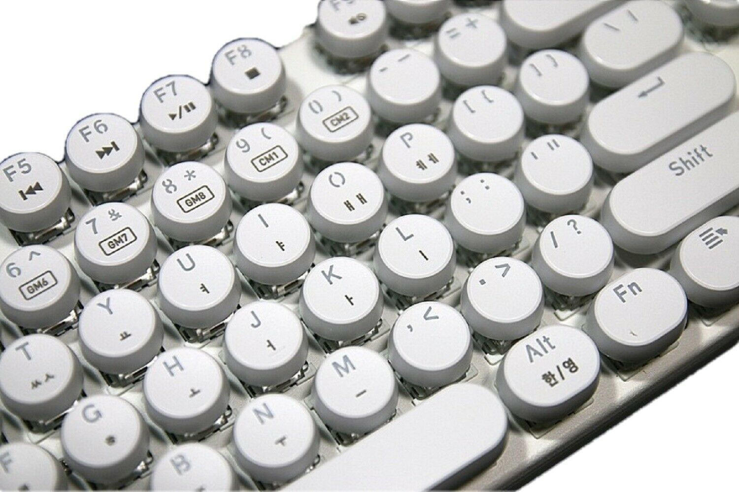 Abko Hacker K840 English Korean Blue Switch Wired Gaming Retro Keyboard ...