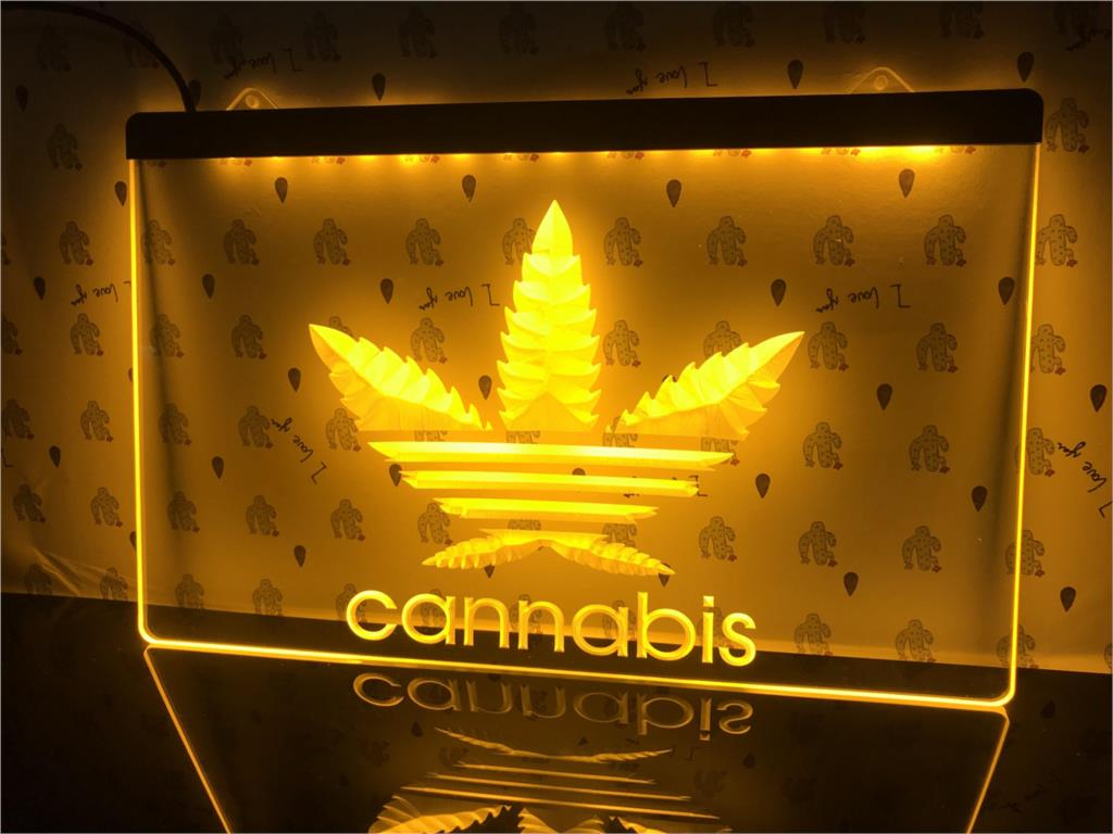 Cannabis Marijuana Weed High Life LED Neon Sign Light Luminous Display ...
