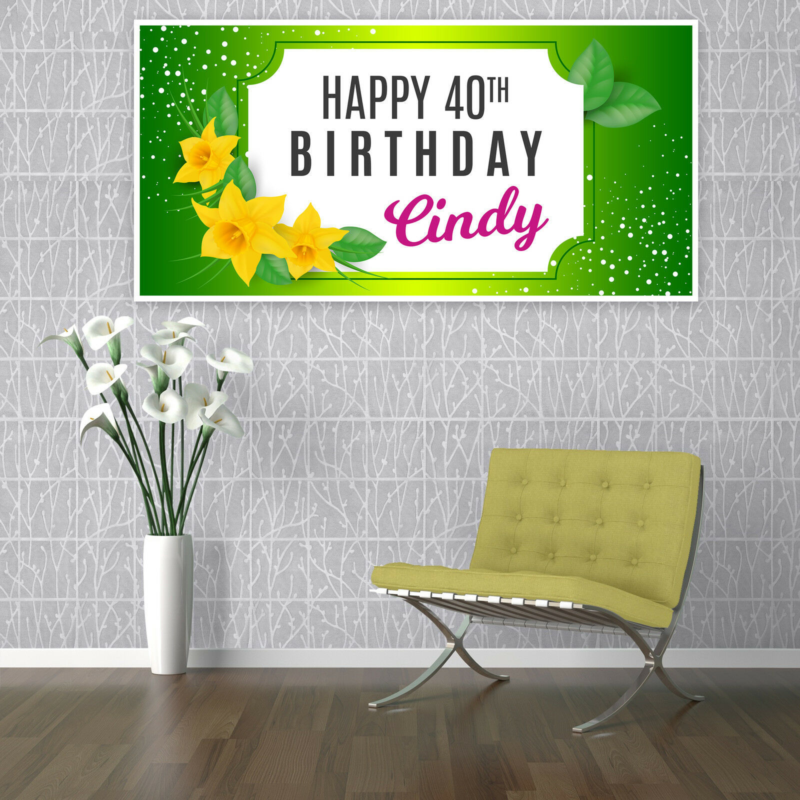 40th Birthday Banner Spring Party Backdrop Decoration Any Age Party 40th-birthday-banner-spring-party-backdrop-decoration-any-age-party