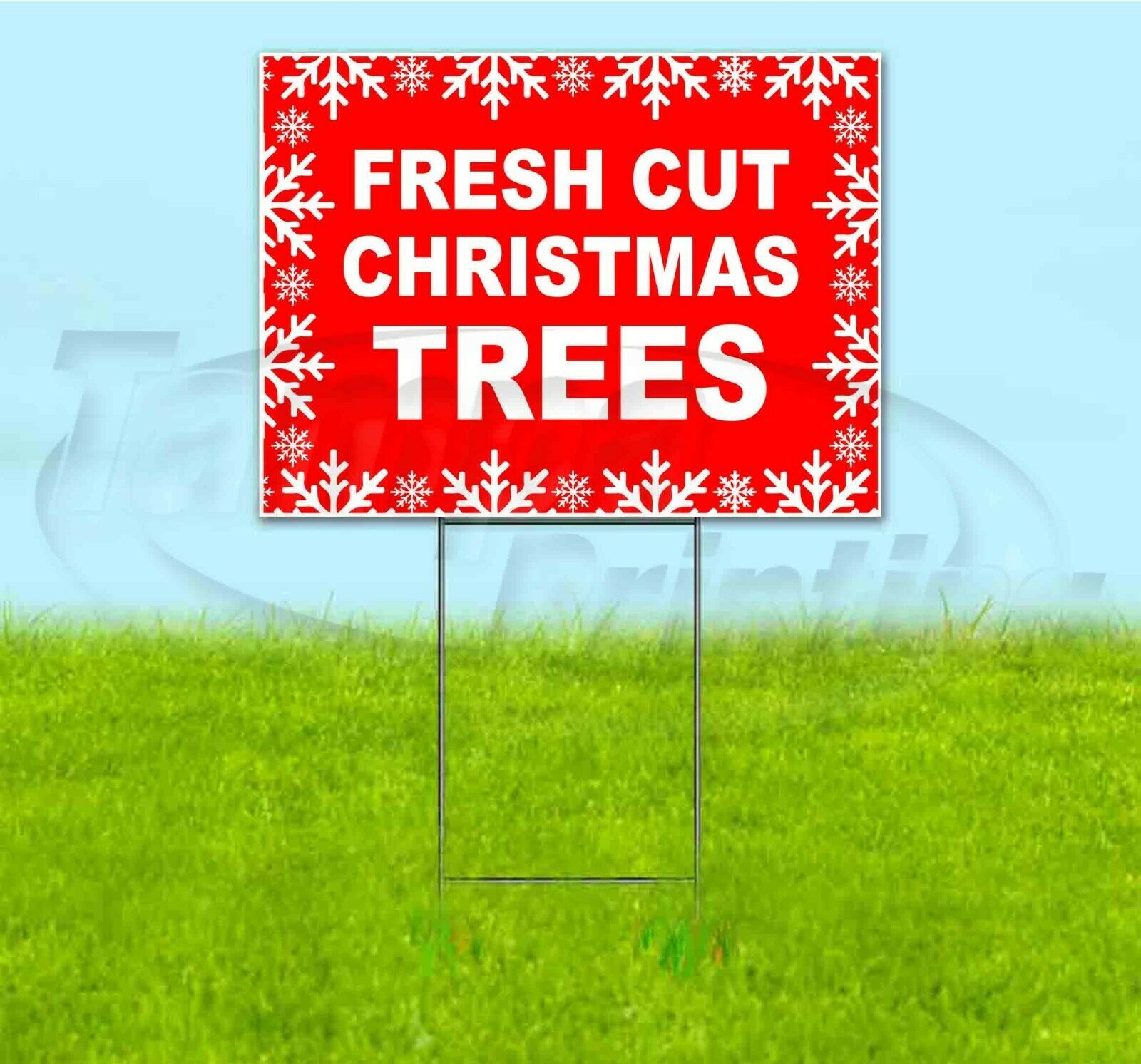 FRESH CUT CHRISTMAS TREES 18x24 Yard Sign WITH STAKE Corrugated Bandit ...