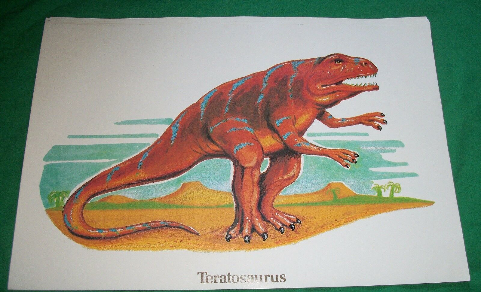 1979 ARGUS DLM NILES IL COLLIN FRY TERATOSAURUS DINOSAUR LITHO ART ...
