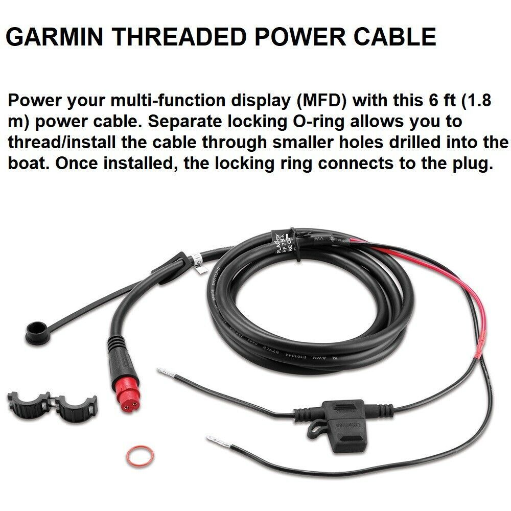 GARMIN THREADED POWER CABLE - Power Your Display With 6 ft (1.8 m ...