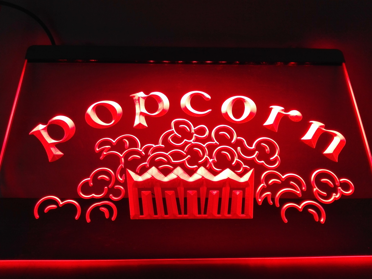 Popcorn Snack Cuisine Lure LED Neon Light Sign decor crafts display ...