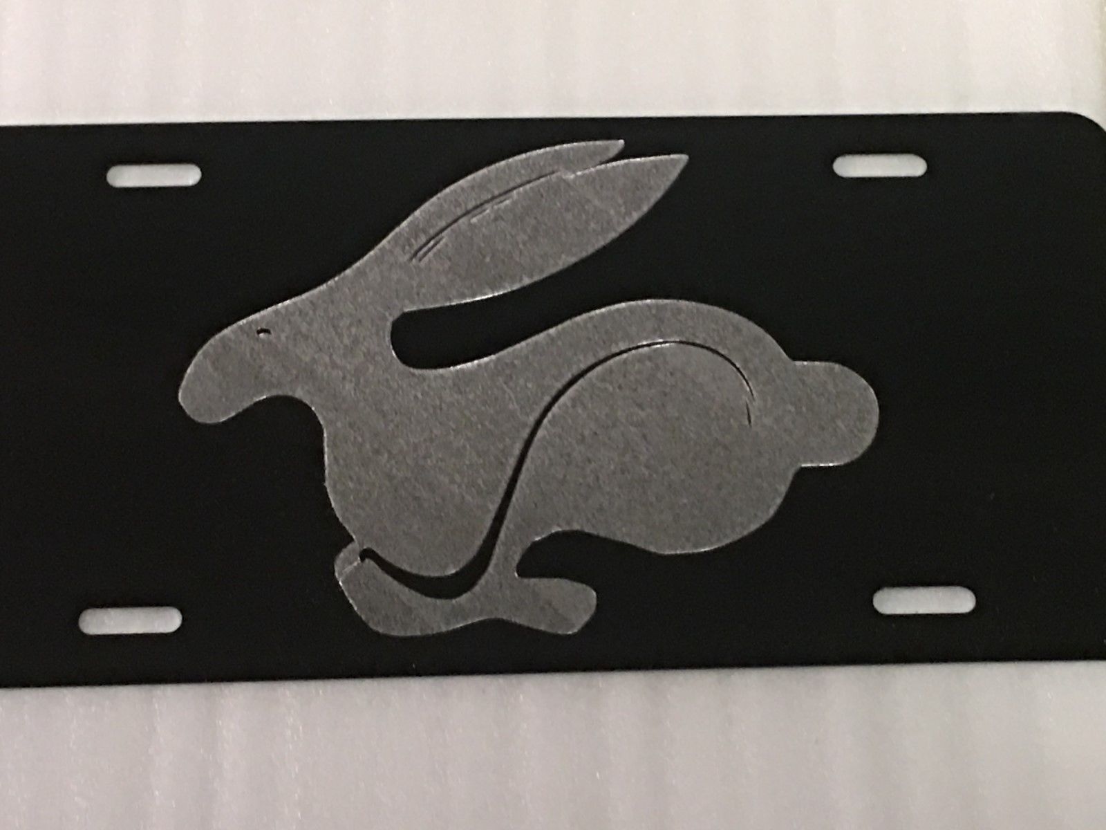 VW Rabbit Logo Car Tag Diamond Etched on Aluminum License Plate ...