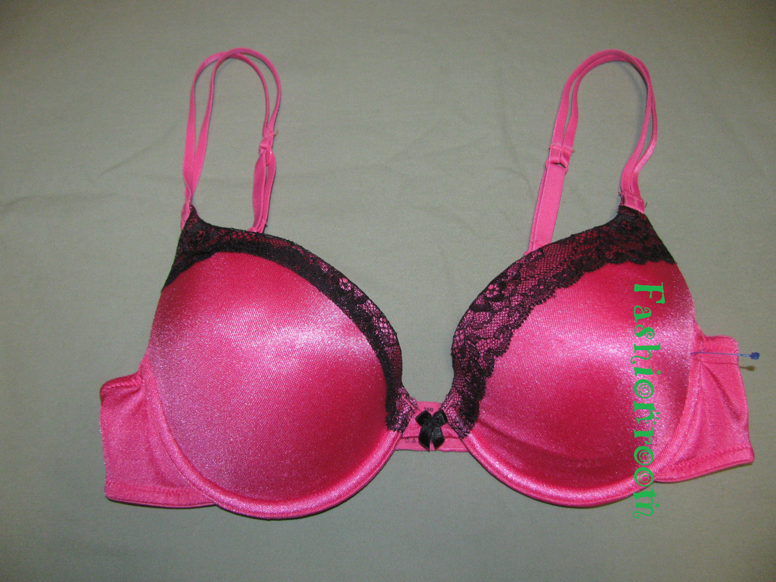 New Vassarette Pink Sexy Lace Trim Natural Boost Add A Size Push Up
