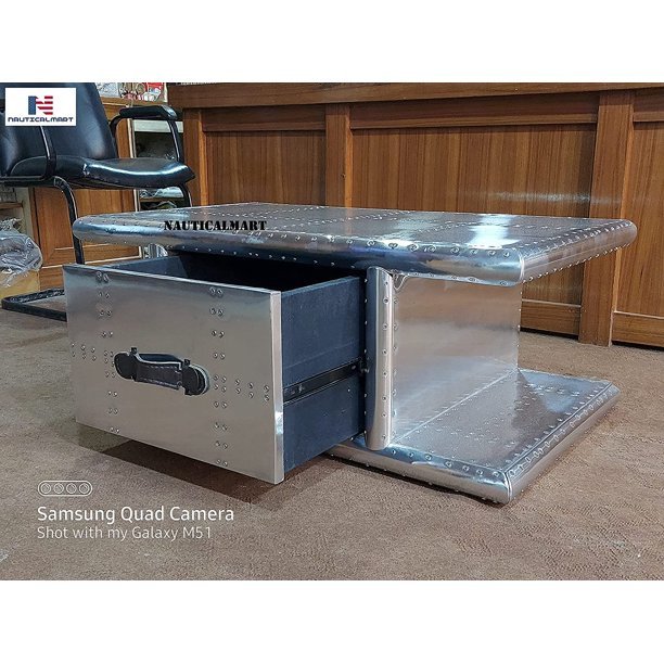 NauticalMart Aviator Coffee Table with Drawers - Trunks & Chests