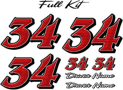 Custom Race Car numbers decals graphics - Full Number Kit - Benguiat ...