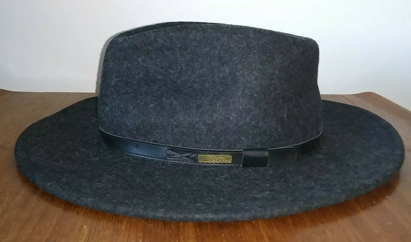 Pendleton Mens Wool Indy Hat Fedora Crushable Charcoal Gray Sz Large ...