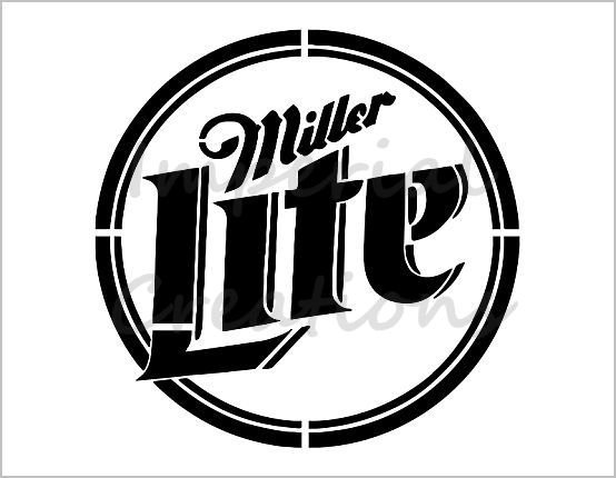 MILLER LITE Beer Alcohol Drink Logo 8.5" x 11" Stencil Plastic Sheet ...