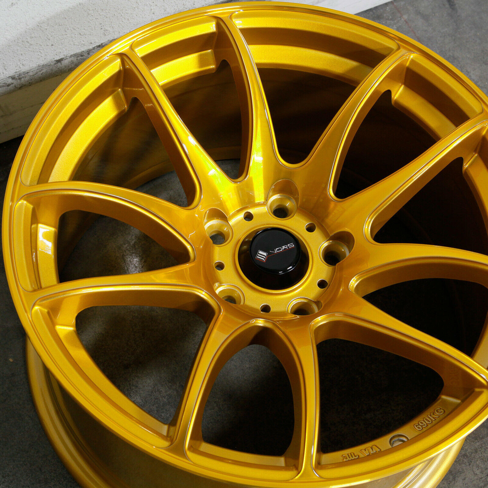 18x9.5 Vors TR4 5x114.3 22 Candy Gold Wheels Rims Set(4) 73.1 - Wheels