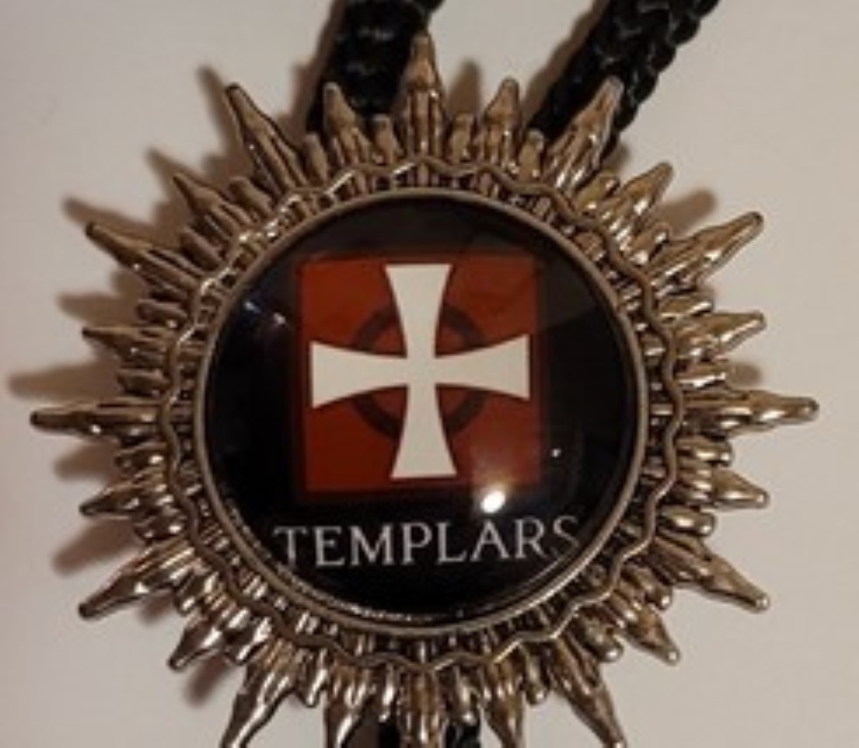 Knights Templar Bolo Necklace Tie - White Cross on Red Templar Under ...