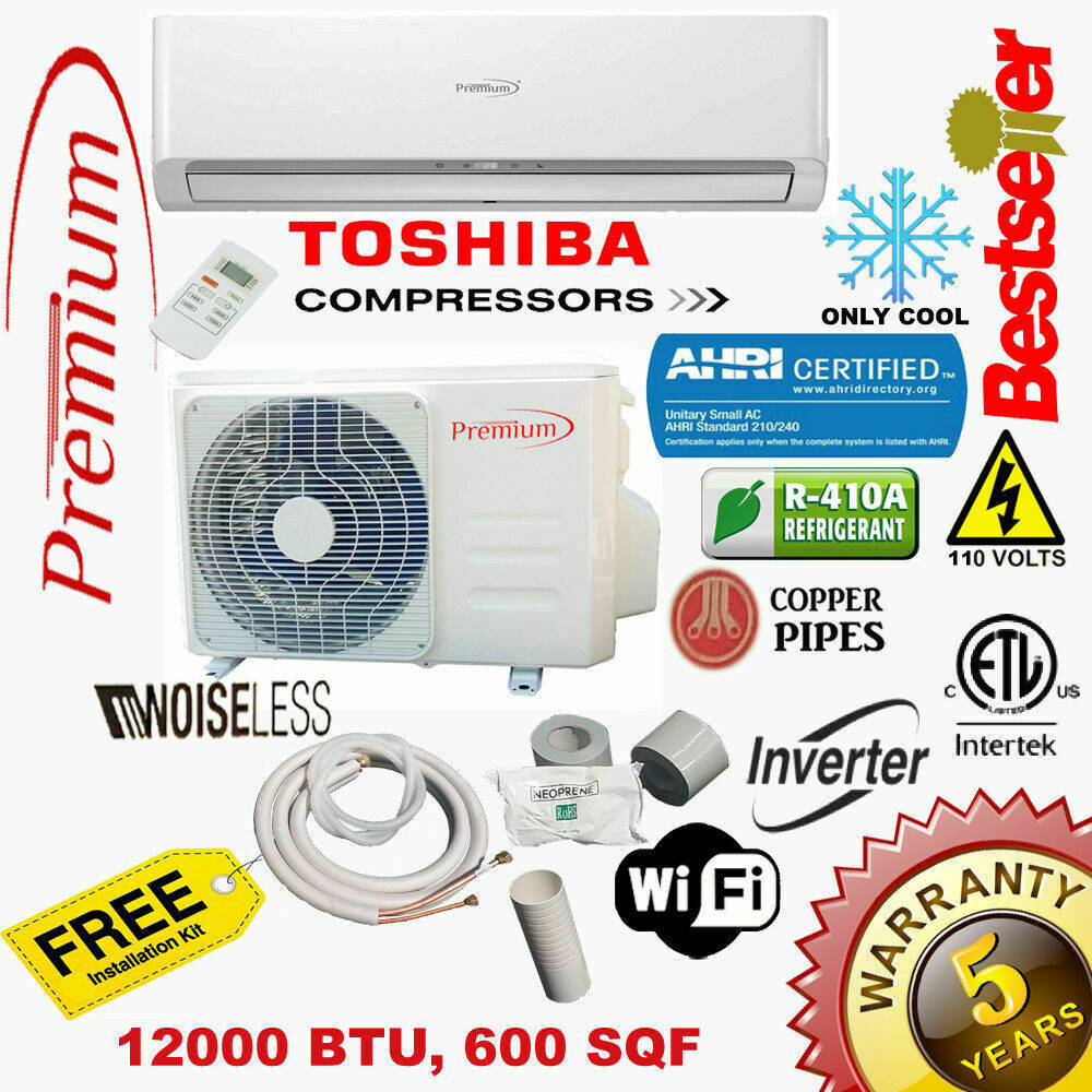Premium Mini Split 12000 BTU 17 SEER INVERTER System Ductless AC ONLY ...
