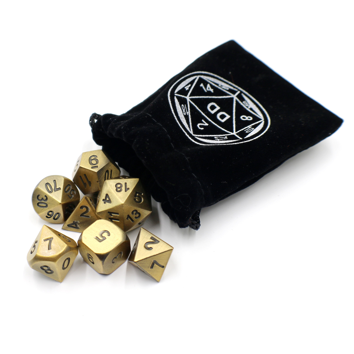 Metal DnD Dice Set with Gold Storage Chest / Box for Dungeons and ...