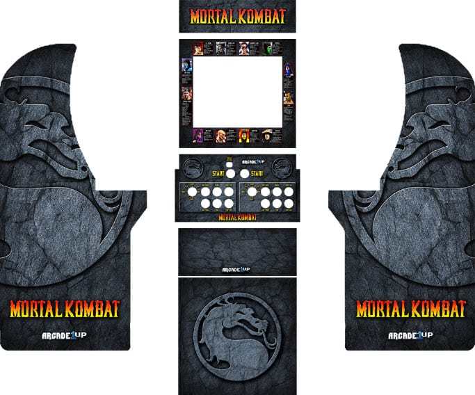 ARCADE1UP,ARCADE 1UP Mortal Kombat MK Arcade Design Vinyl art Graphics ...