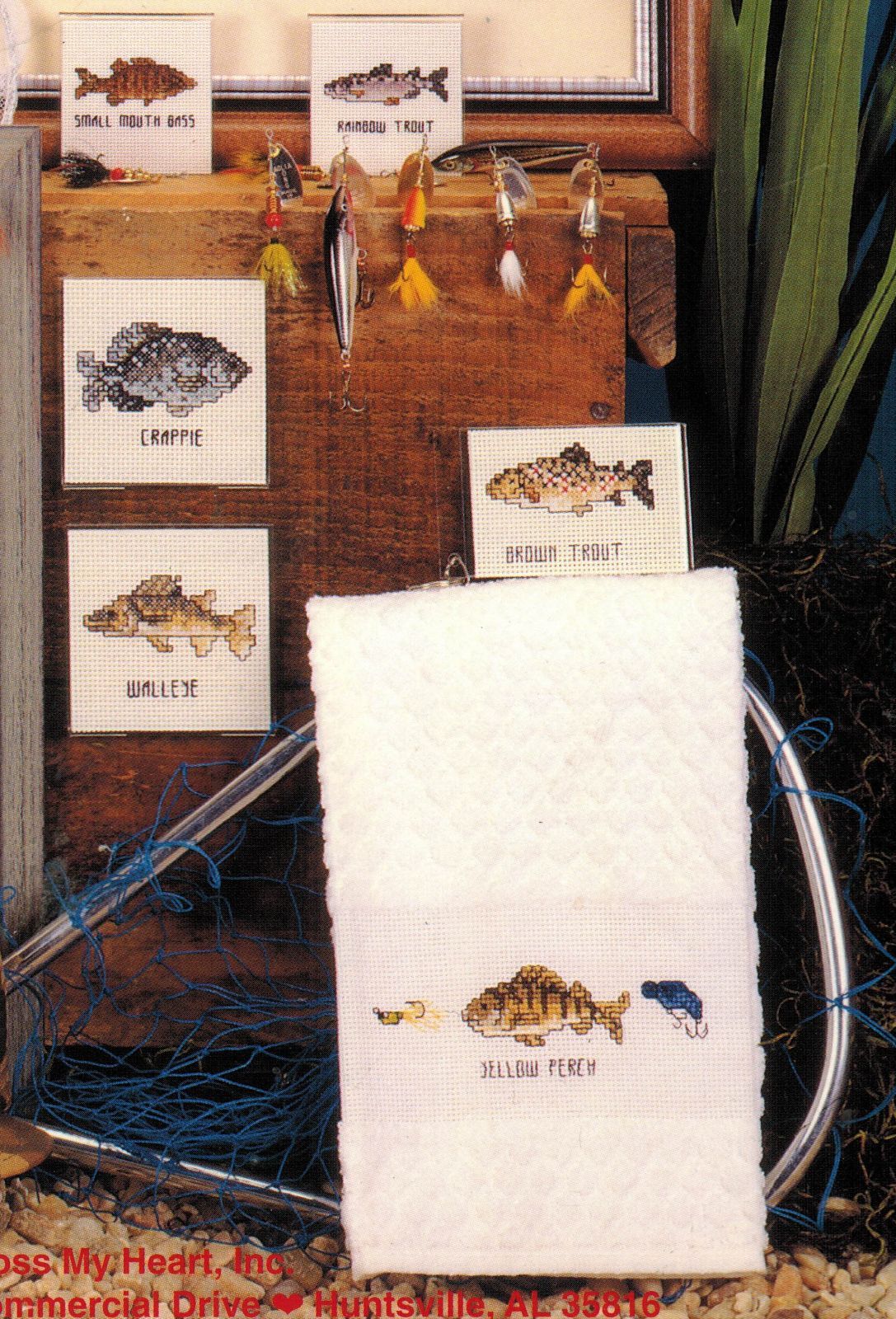 Cross Stitch Gone Fishing Bass Trout Bluegill Walleye Salmon Catfish ...