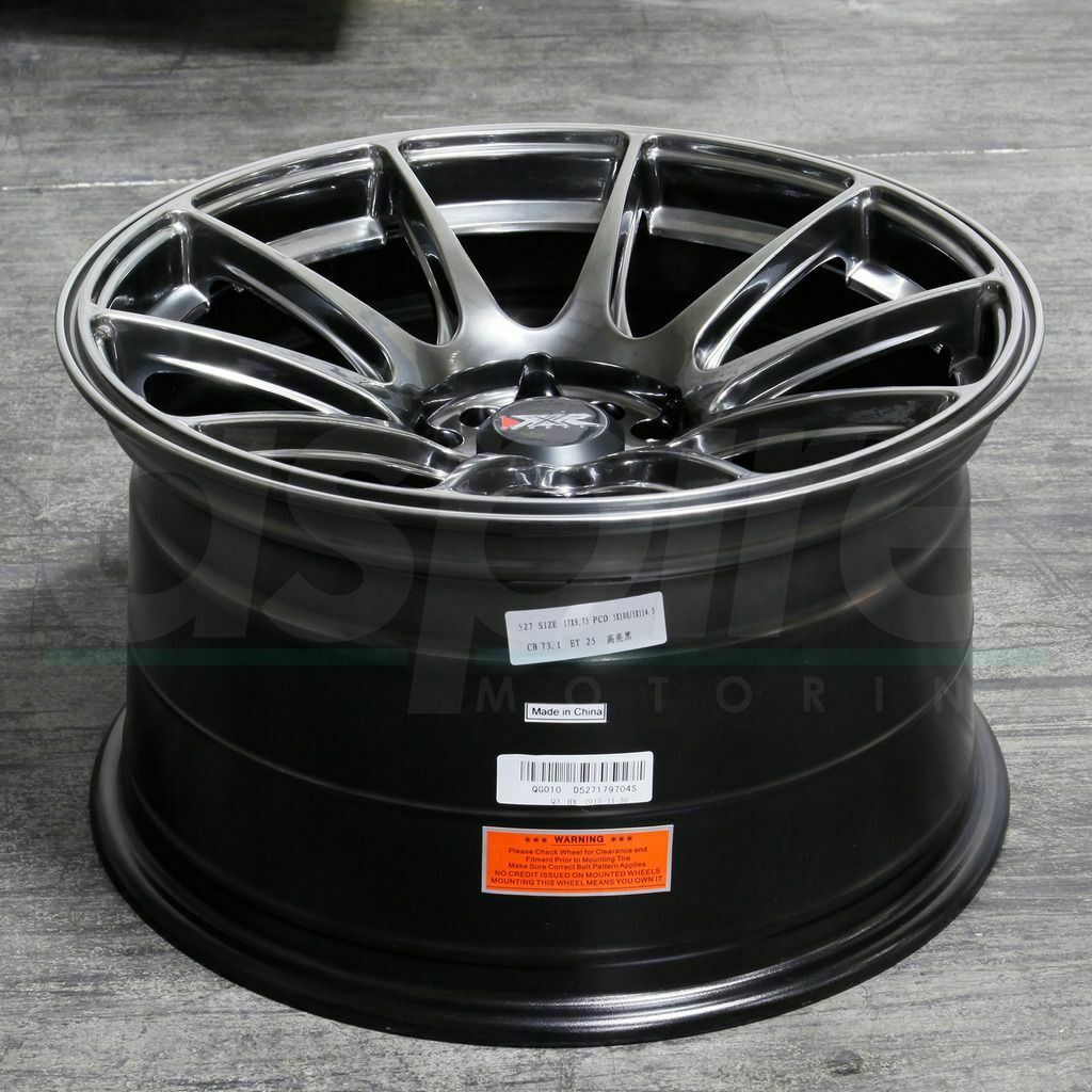 17x7.5 XXR 527 4x98/4x108 40 Chromium Black Wheels Rims Set(4) - Wheels