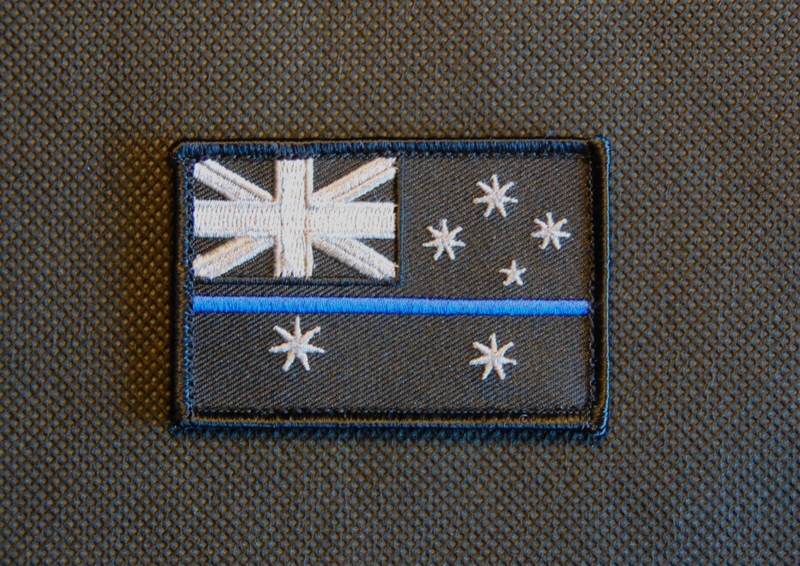 Thin Blue Line Australia Flag Embroider Uniform Patch Police SWAT Hook ...