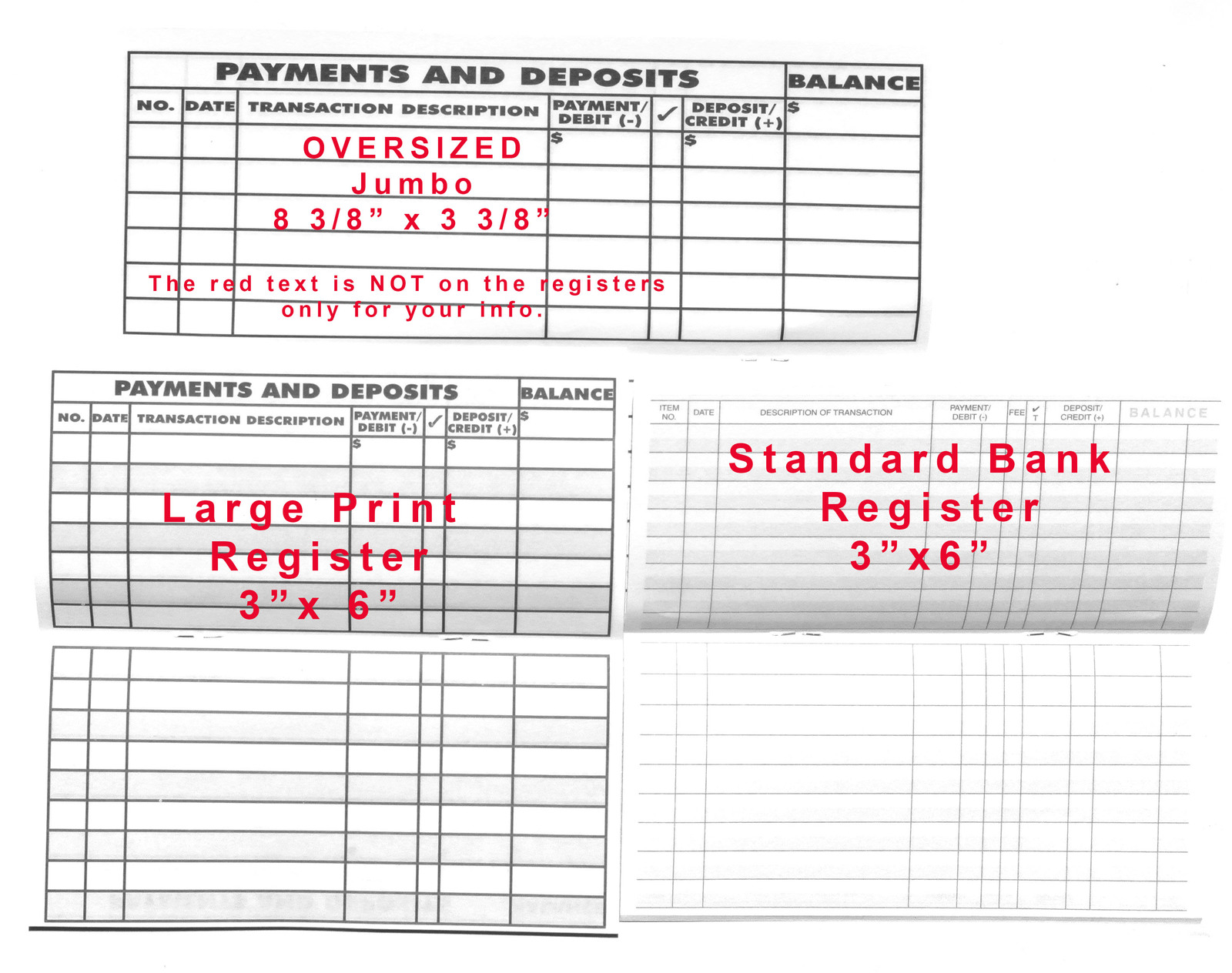 Large Print Checkbook Register Low Vision 2022 2023 2024 Calendar - Set ...