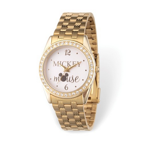 Disney Adult Mickey Mouse Crystal Bezel Gold-tone Watch - Watches ...