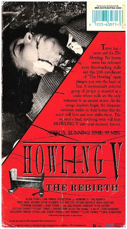 VHS - Howling V: The Rebirth (1989) *Victoria Catlin / Mary Stavin ...