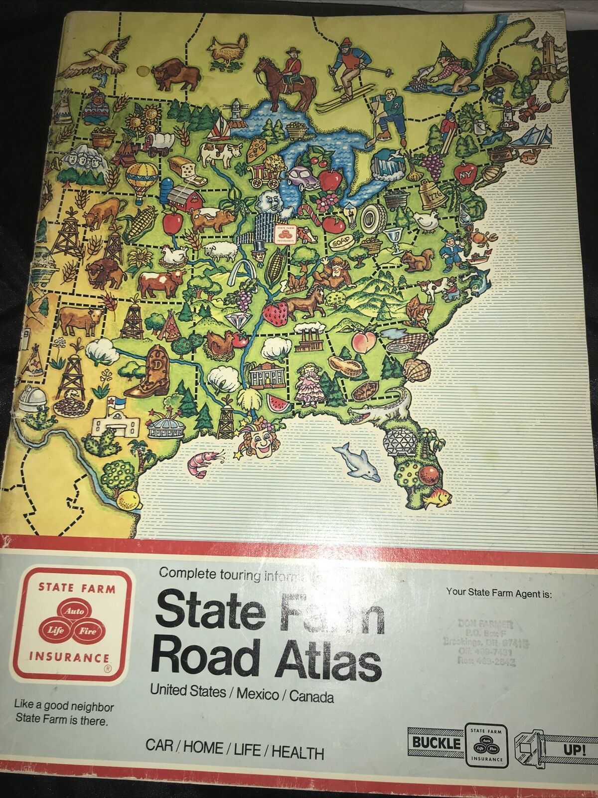 Vintage 1984 State Farm Road Atlas Map United States Canada Mexico ...