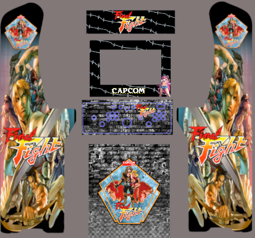 AtGames Legends Ultimate ALU Final Fight Arcade Cabinet vinyl side Art ...