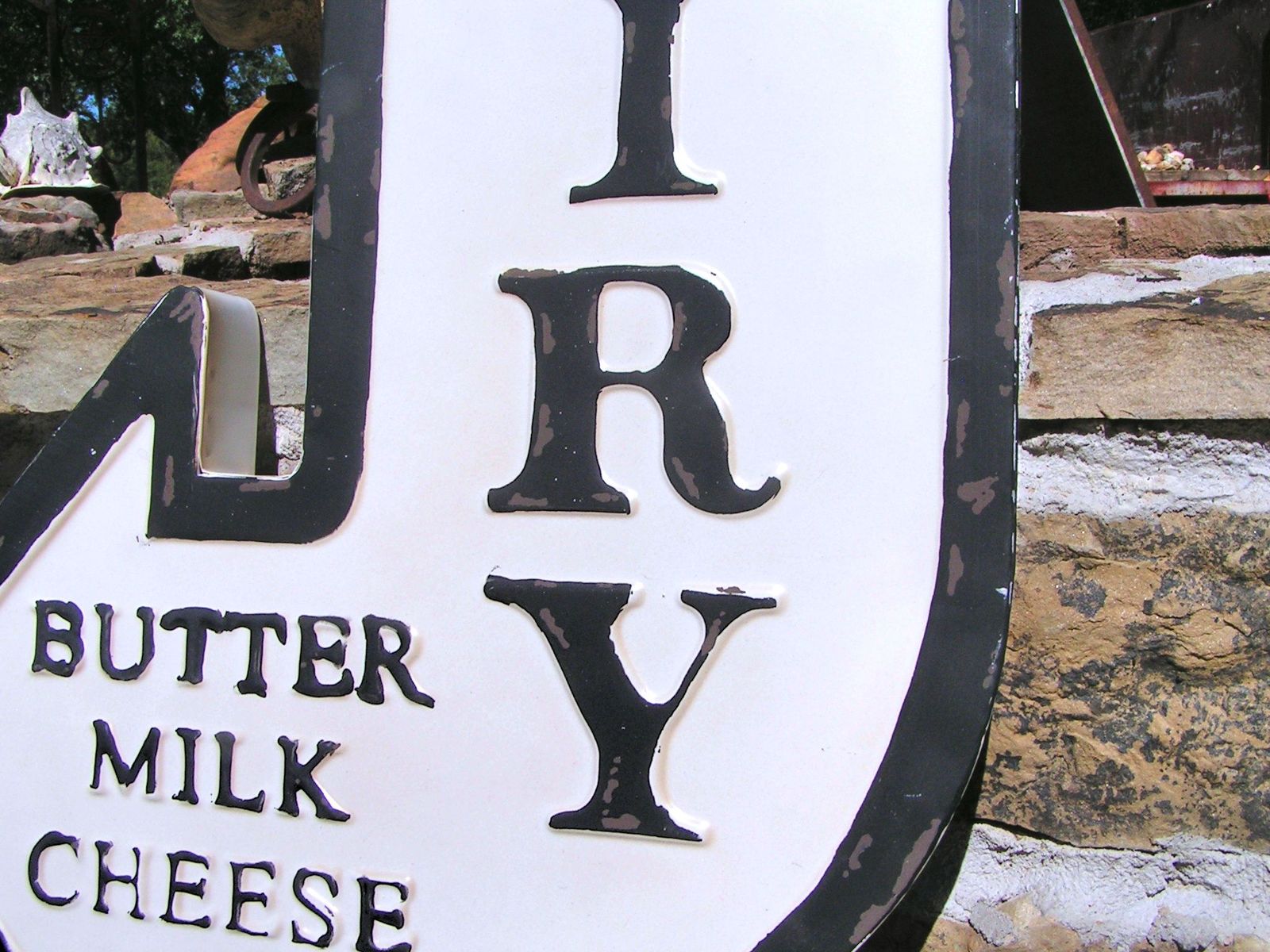 Distressed metal dairy, butter, milk, cheese, arrow sign bz - Signs ...