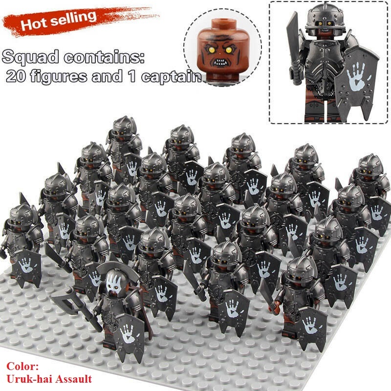 21Pcs/set Noldor Elf Guard Uruk-hai Army The Lord of the Rings Minifigures Block - Building Toy ...