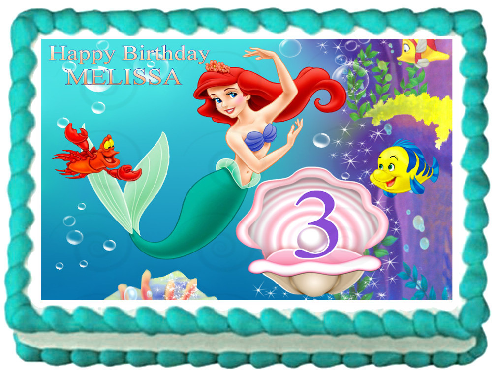 ARIEL The little mermaid Edible cake topper image - Candles & Cake Toppers