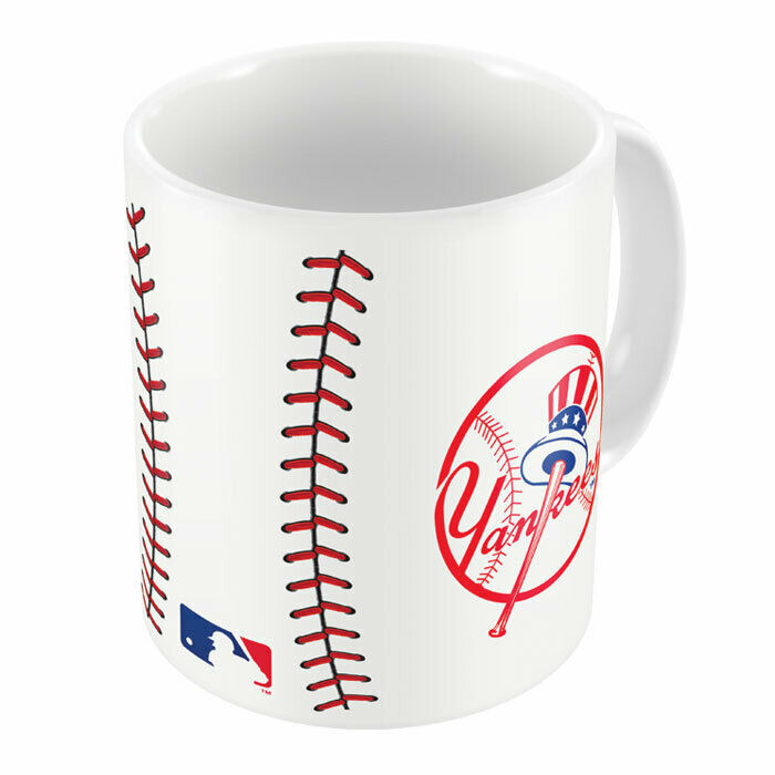 New York Yankees Coffee Mug 15oz Seam MLB Tea Cup Ceramic - Baseball-MLB