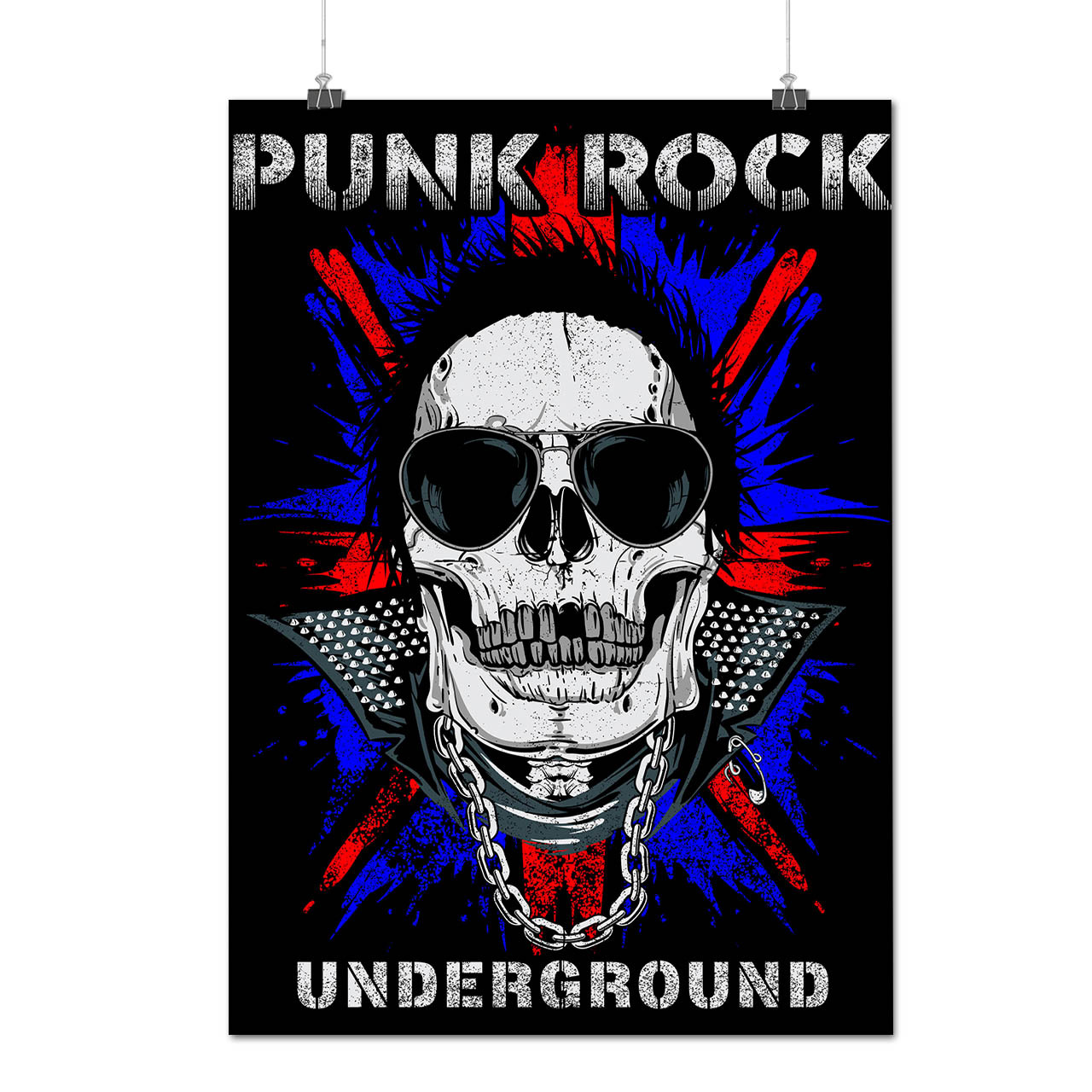 Death Punk Rock Skull UK Britain Matte/Glossy Poster A0 A1 A2 A3 A4 ...
