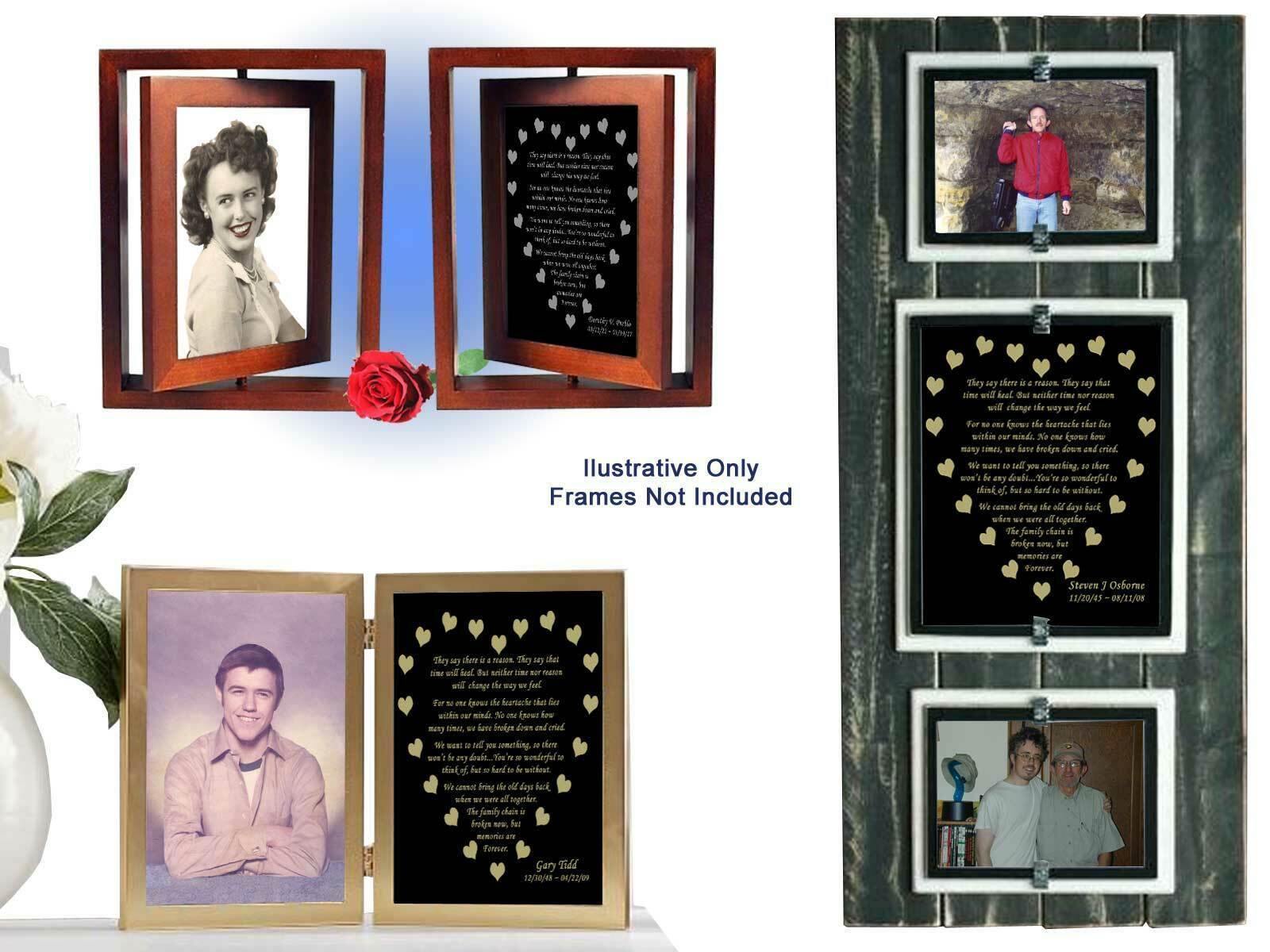 Engraved Memorial Poem Plate Personalized - Memories Are Forever -Gold ...