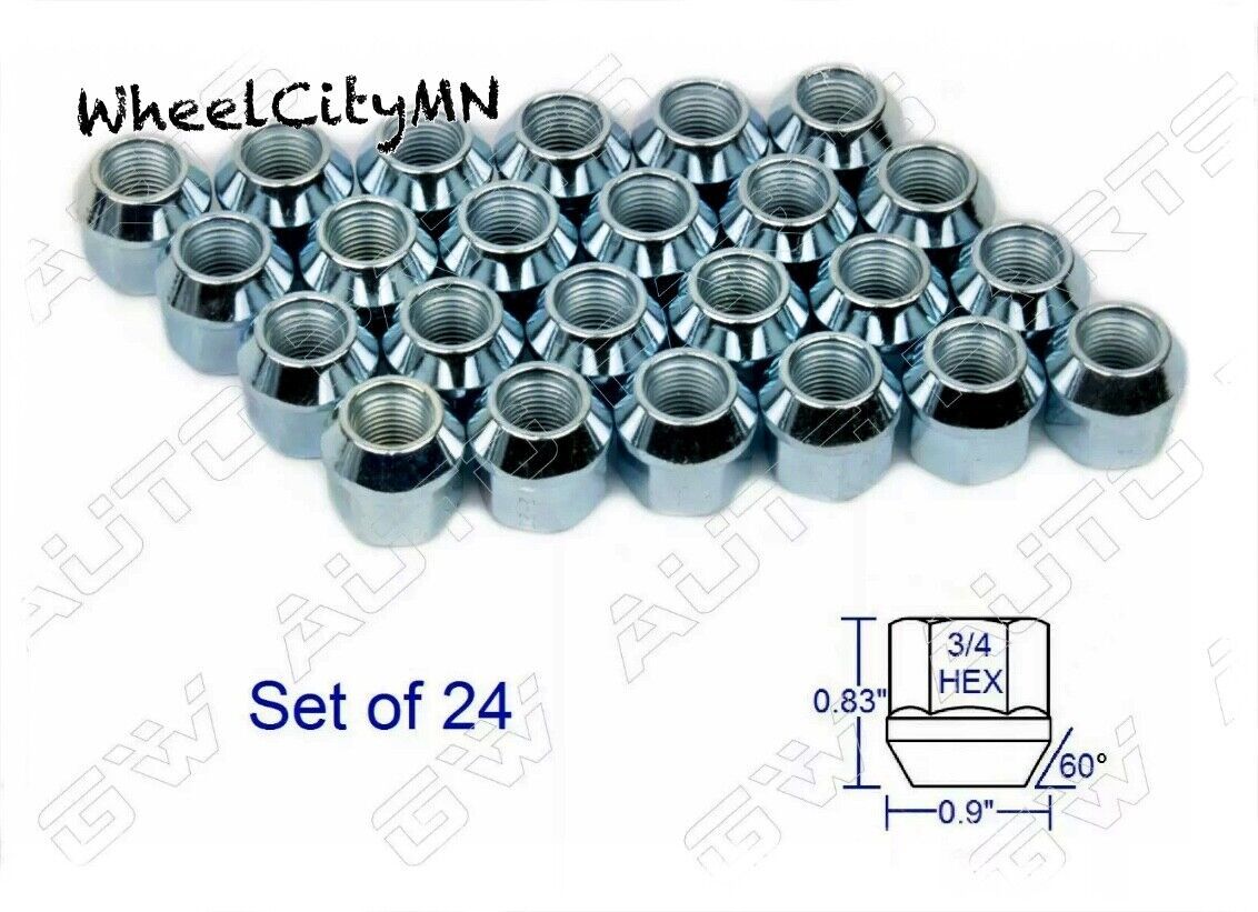 14x1.5 open ended lug nuts 24x bulge 3/4" head conical Chevrolet ...