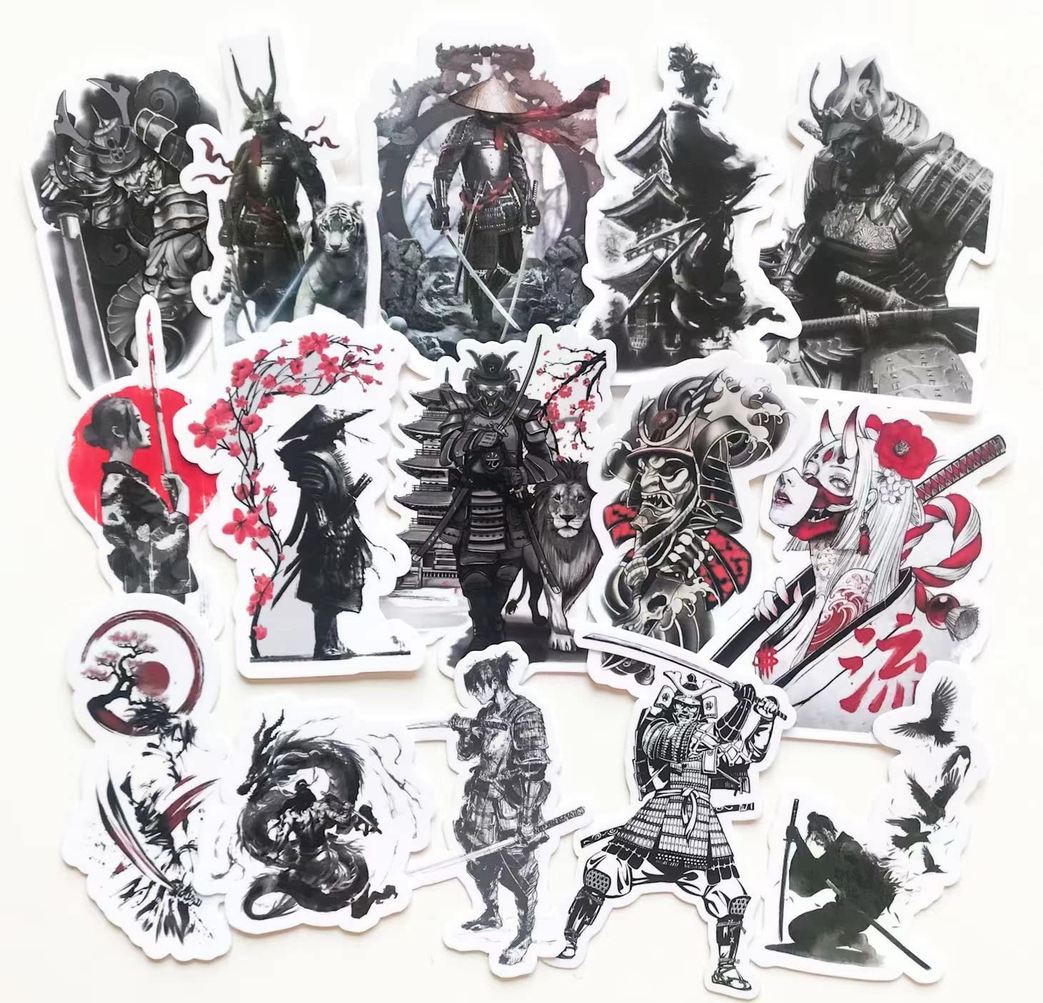 Japanese Samurai warrior tattoo style vinyl decal stickers - Glow Sticks