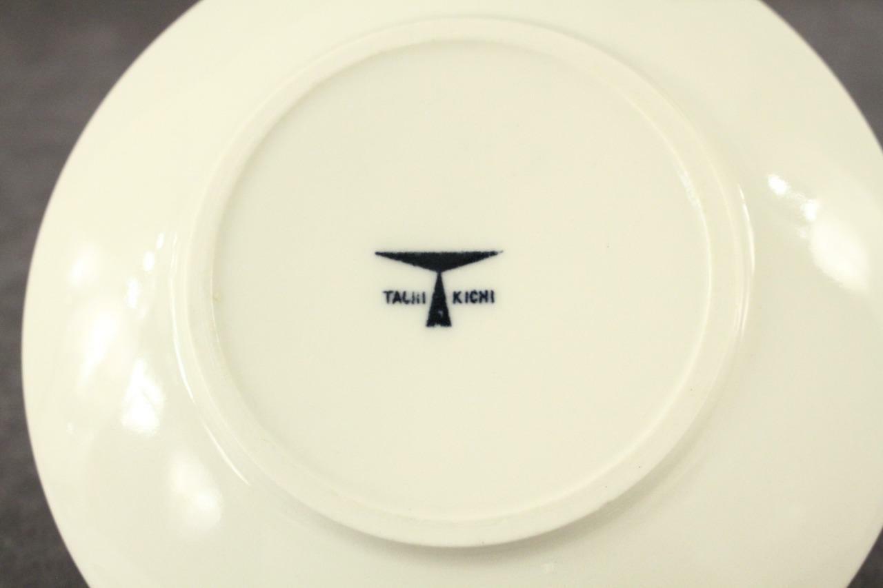 Vintage China Tachikichi Blue Floral Cream Demitasse Tea Espresso Cups & Saucers - Cup & Saucers