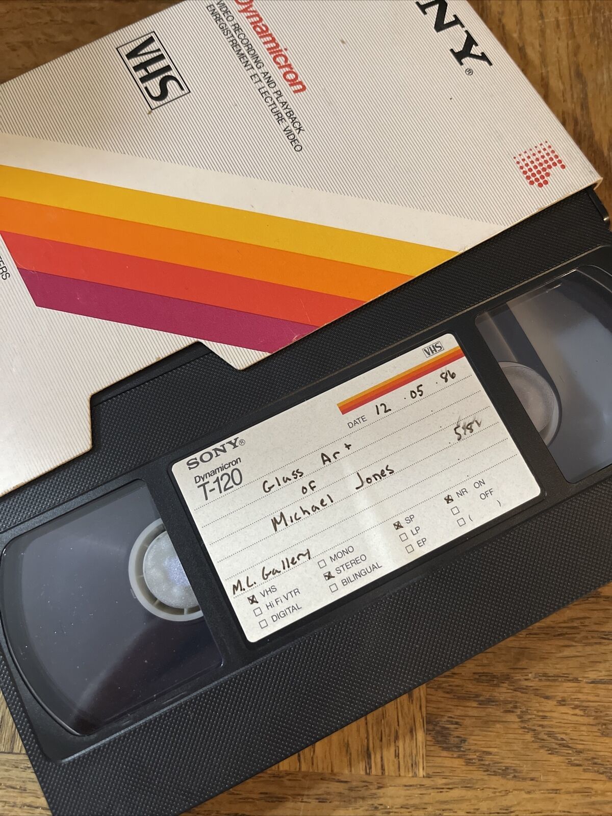 Used VHS Sony T-120 Glass Art - VHS Tapes