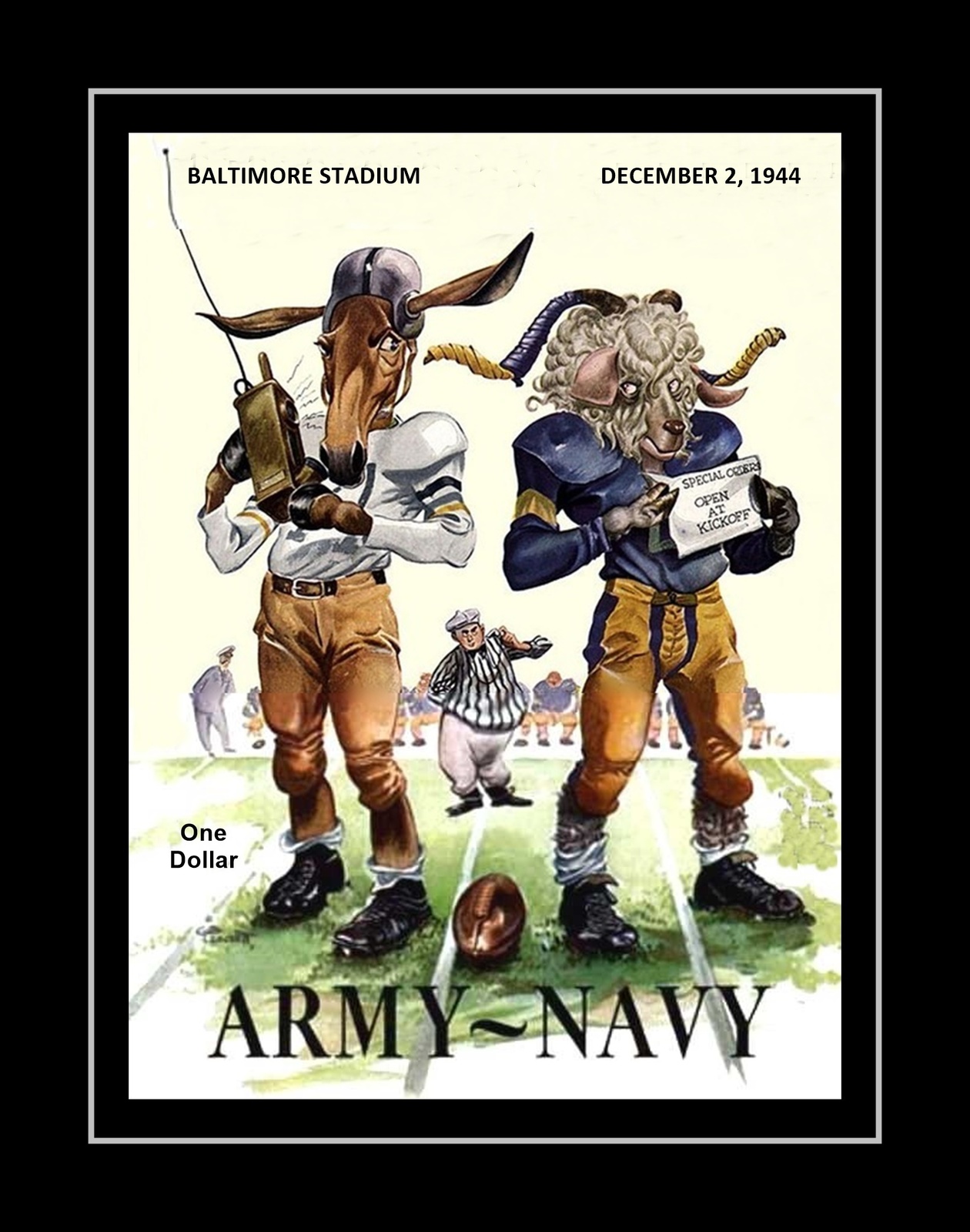 1944 Army Navy Football Program Poster Print, Military Reunion Wall Art ...