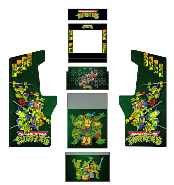 Arcade1up Legacy,Arcade 1upTMNT Green arcade design Artwork Vinyl ...