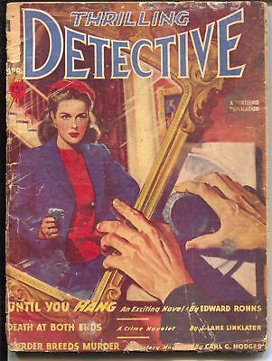 Thrilling Detective 4/1947-gun moll cover-hard boiled pulp crime-FR/G ...