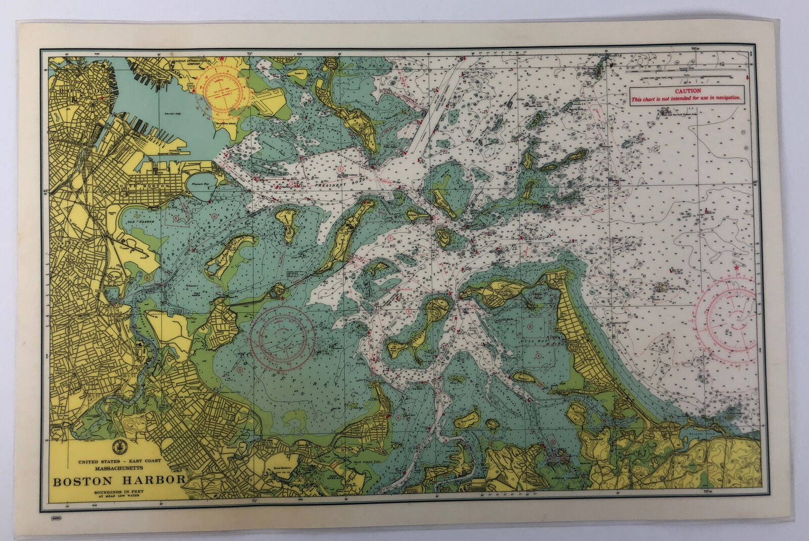 Boston Harbor Massachusetts United States Nautical Sonar Chart Map ...